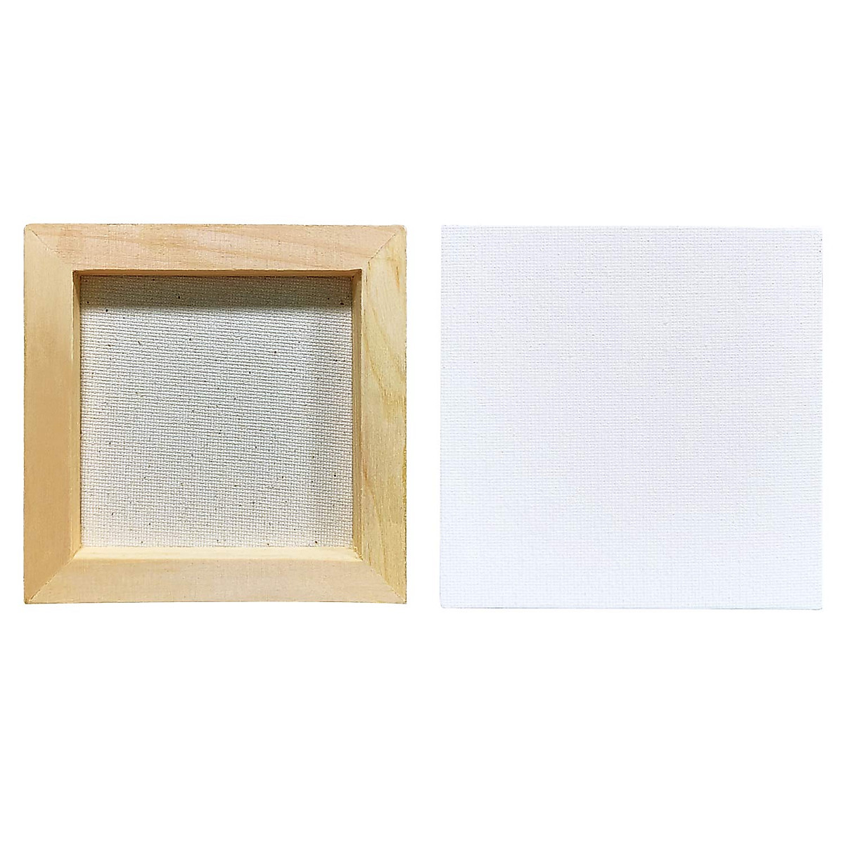 AUREUO Mini Stretched Canvas - 3x3 Inch/24 Pack - 2/5 Inch Profile Small Square Canvas - Gift Set Bulk Pack Canvases for Acrylic Painting & Craft