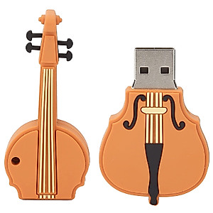 USB Flash Drive, Violin Shaped USB 2.0 Memory Stick Pen Drive Novelty Thumb Drive, Portable USB Drive Pendrive(32GB)