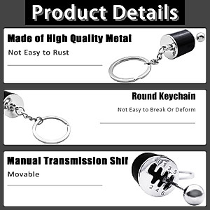 Auto Part Model Gearbox Keychain, Mini Gear Shift Stick Keyring, Cool Car Gear Shifter Keychain, Car Key Accessories (black)