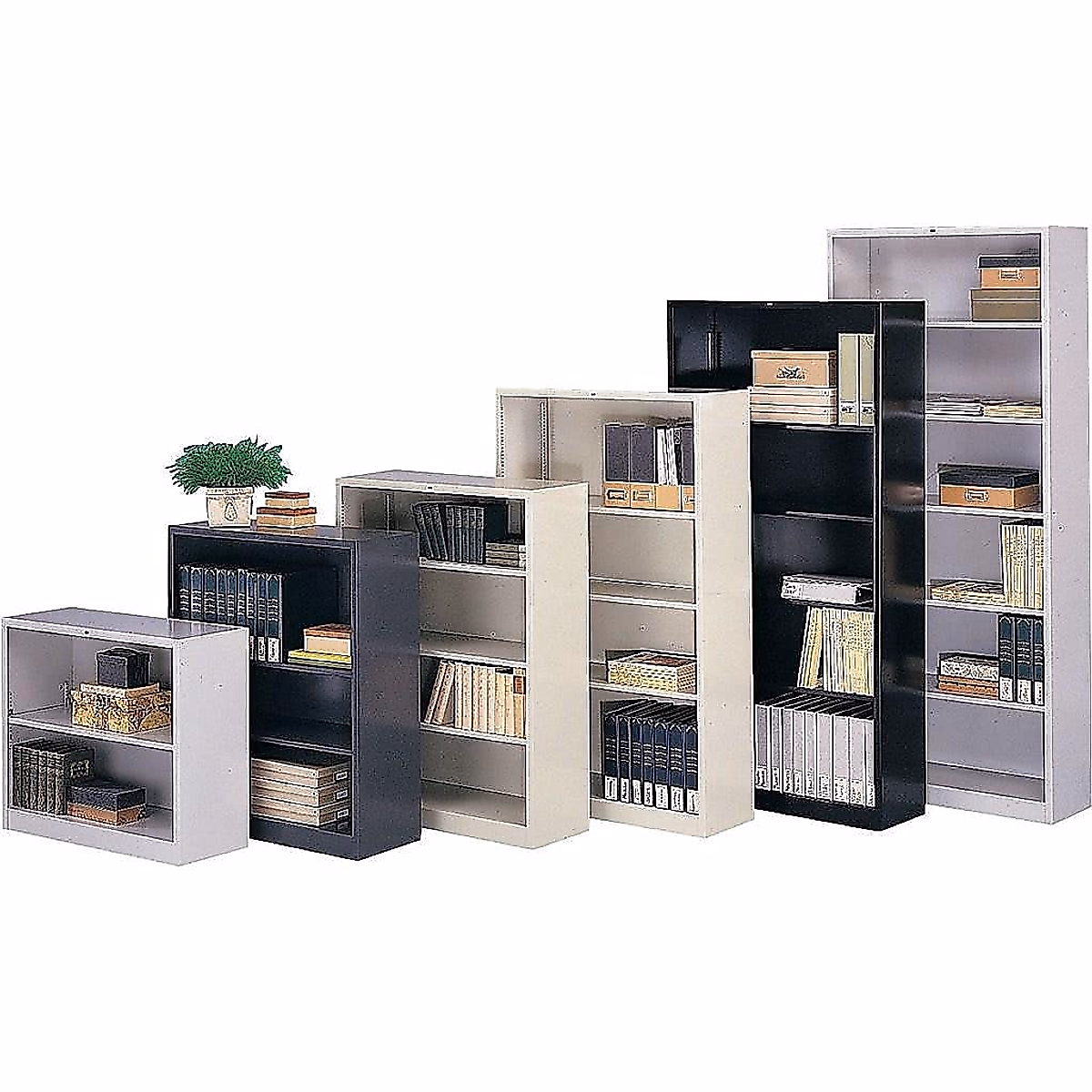 HON S72ABCS Metal Bookcase, Five-Shelf, 34-1/2w x 12-5/8d x 71h, Charcoal