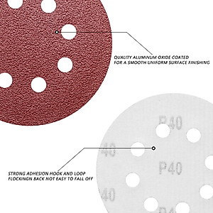 ZEHIQ 110 Pieces 5 Inch Sanding Disc 400 grit, 8 Holes Hook & Loop Sandpaper, Random Orbital Sand Paper for Automotive Paint Polishing and Wood Working