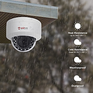 Anpviz UltraHD 4K (8MP) Security IP PoE Dome Camera Outdoor with Microphone/Audio, 3840x2160, Human Vehicle Detection, 100ft IR Night Vision, 2.8mm Wide Angle, IP66 Waterproof, Not PTZ (U Series)