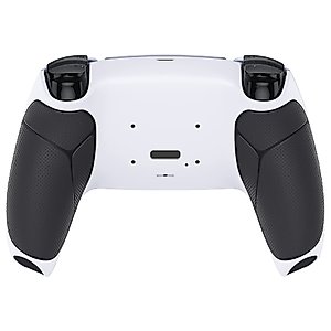 Black White Performance Rubberized Grip Redesigned Back Shell for PS5 Controller eXtremerate Rise & RISE4 Remap Kit - Controller & Rise Remap Board NOT Included