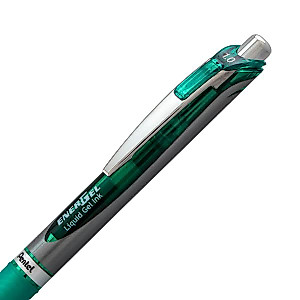 Pentel EnerGel RTX Retractable Liquid Gel Pen, (1.0mm) Metal Tip, Bold Line, Assorted Ink Colors (Red, Blue, Green, Violet)