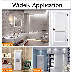 LemonHo No Need to Drill/ Screw in Wall Mounted Door Stopper, 3M Self Adhesive Tape Stainless Steel Doorstop, Rubber Bumper Tip, Pack of 2 Wall Protector Bedroom Door Stops, 3 Inches Height, Silver