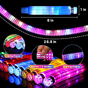 Vheex 12 Pack Glow Sticks Party Favors for Kids 8-12 4-8 Goodie Bags Stuffers Kids Birthday Party Favors Light Up Pop Fidget Tubes Sensory Toys Glow in the Dark Stick Party Supplies Easter Gifts Toys