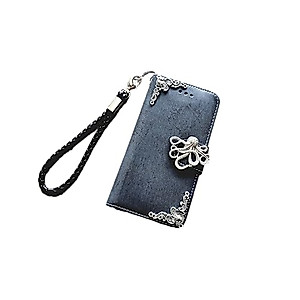 Octopus phone leather wallet removable case for iPhone X XS XR 11 12 13 14 Pro Max Samsung S23 S22 S21 S20 Ultra Note 20 10 Plus Mn1309