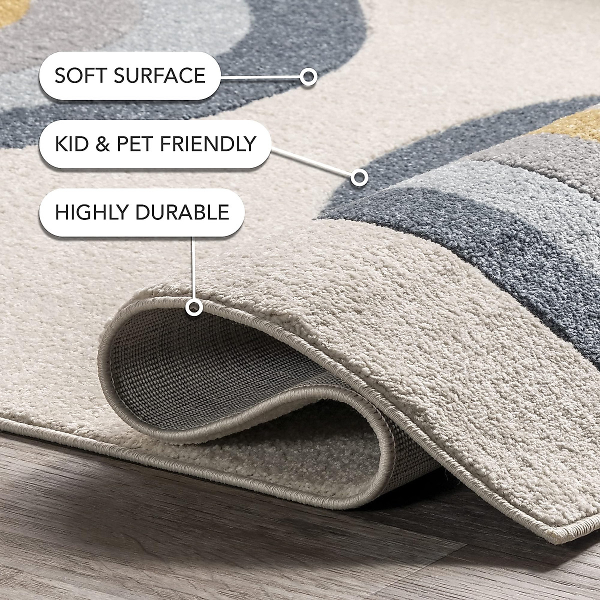 nuLOOM Jerri Double Half Rainbow Kids Area Rug, 8x10, Beige