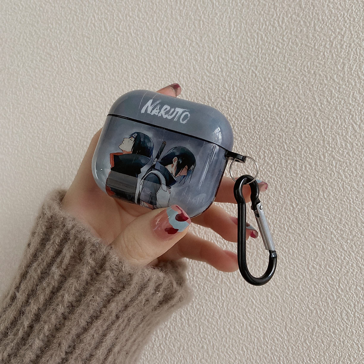 Anime Character Nauto for Air pods Case, Airpod Skin Protective Hard Case Cover Portable & Shockproof Women Girls with Keychain for Apple Airpods 3 3rd Generation Charging Case 2021 (Uchiha Itachi)