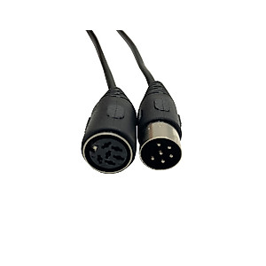 Dafensoy MIDI Cable, 6 Pin DIN MIDI Male to Female Extension Adapter Cord, for Microphone Recording, Mixing, and More (1.5M/5Ft)