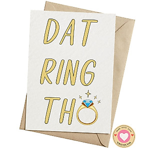 TRIDECOR Funny Engagement Card, Wedding Card, Bridal Shower Card - Folded 5"x7" with Envelope, Sticker to Seal - Sweet Card For Him, Her, Women, Men, Wife, Husband