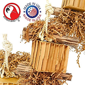 Bonka Bird Toys 3753 Natural Shreddy Eddy Medium to Large Parrot Toy Good Conure African Grey, Conures, Amazons, Small Cockatoos, and similarly Sized pet Birds for Chewy Foraging Fun.