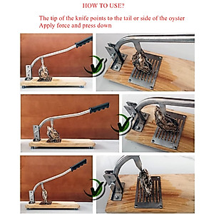 NOMAL Stainless Steel Vertical Oyster Shucker Adjustable Oyster Clam Opener Machine Heavy Duty Oyster Sheller Practical Tool for Hotel Buffets, Homes Gift (WOOD)