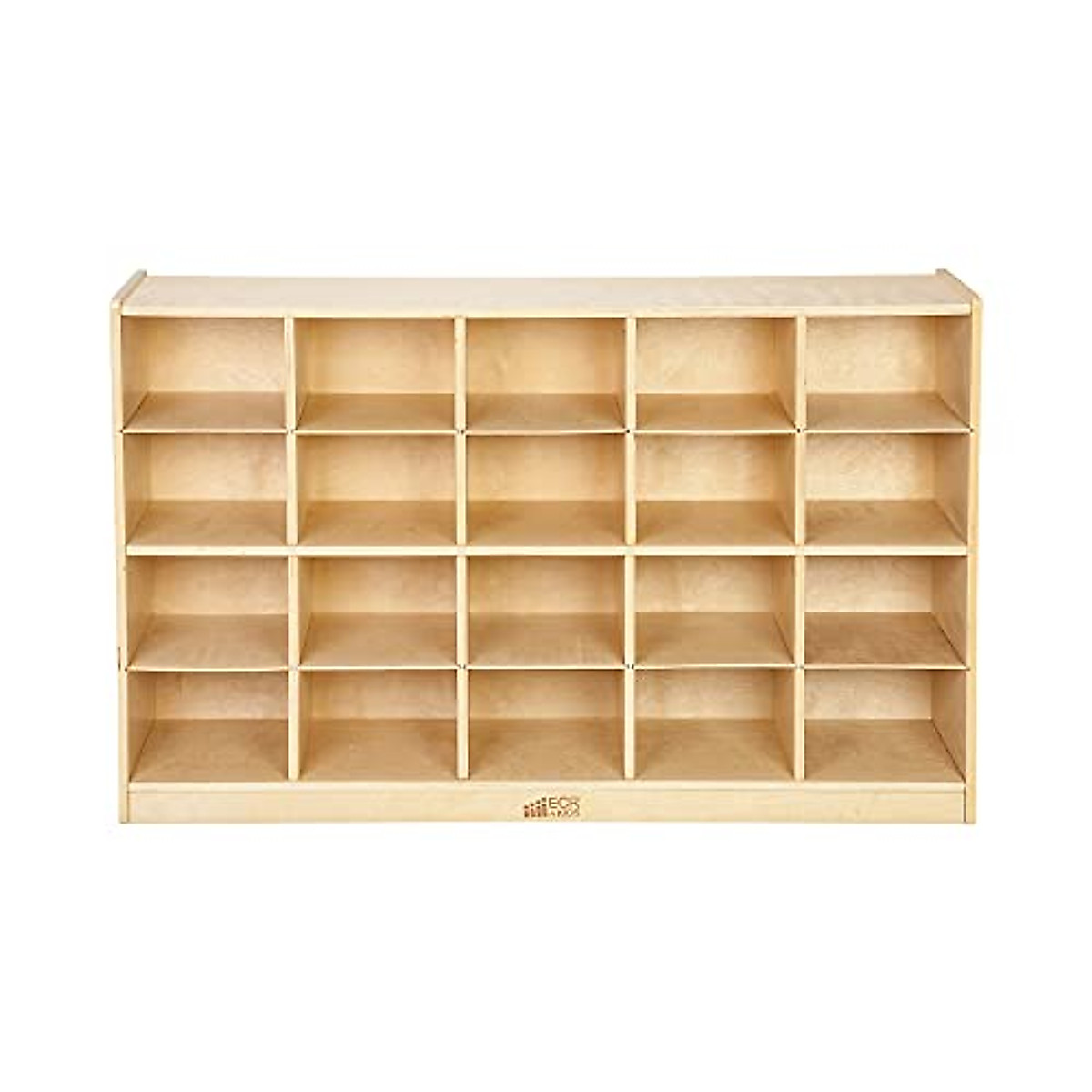 ECR4Kids 20 Cubby Mobile Tray Storage Cabinet, 4x5, Classroom Furniture, Natural