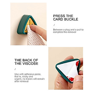 SEPPR Towel Hook Holder Grabber, Drill Free Self Adhesive Push Hooks Firmly, Anglecai Self-Adhesive Towel Stopper Dish Cloth Hook for Kitchen Bathroom Towel Organization