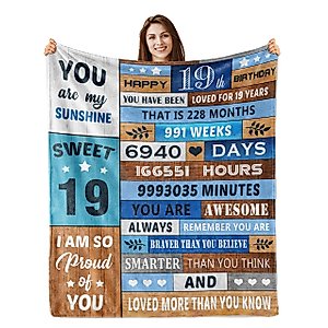 Gifts for 19 Year Old Female/Male/Boy/Girl,19th Birthday Gifts for Boy/Girl,19 Year Old Girl Birthday Gifts,Back in 2005 Birthday Blanket 60”x50”