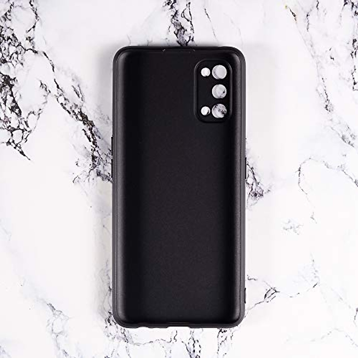 OPPO Realme 7 Pro Case, Scratch Resistant Soft TPU Back Cover Shockproof Silicone Gel Rubber Bumper Anti-Fingerprints Full-Body Protective Case Cover for OPPO Realme 7 Pro Sun Kissed Leather (Black)