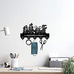 KingLive Decorative Key Holder for Wall - Pattern Wall Mounted Key Racks with 5 Key Hooks for Home Entryway, Hallway, Office Decor