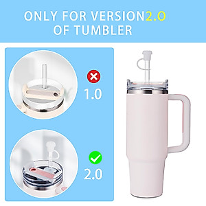 6Pcs Silicone Spill Proof Stopper for Stanley Cup 2.0 40oz/30oz Tumbler Leakproof Spill Stopper Set - 2 Straw Cover Sets, 2 Square Spill Stoppers,2 Round Leak Stoppers (6 PCS transparent)