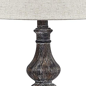 Signature Design by Ashley Mair Rustic Farmhouse Poly Table Lamp Set of 2, Gray
