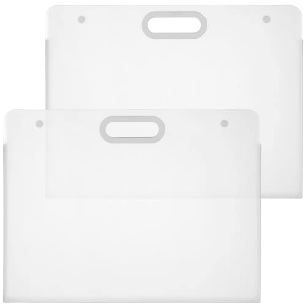 CDOKY 2PCS Art Portfolio Bags, 17.3 x 13.2 Inches Plastic Portfolio Folders with Handles, Waterproof Portfolio Bags for Artwork Keepsakes Drawing Sketches Photography Posters
