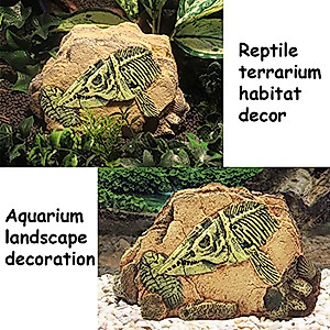 Hamiledyi Reptile Hideout Cave,Lizard Resin Rock Hiding Cave,Reptile Habitat Terrarium Decoration for Leopard Gecko Cichlids Spiders Lizards Hermit Crabs