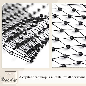 Zoestar Sparkly Crystal Face Veils Mesh Rhinestone Head Cover Chain Hollow Music Festival Masquerade Masks Costume Party Outfits Face Jewelry for Women and Girls