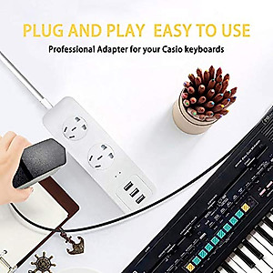 9V Power Adapter fits for Casio Keyboard AD-5 AD-5MU AD-5MR WK-110 WK-200 LK-100 LK-220 CTK-496 CTK-573 CTK-700 CTK-710 CTK-720 CTK-2100 Supply Charger Cord (8.2ft)