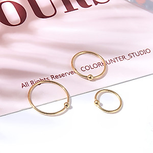 ORAZIO 36Pcs Surgical Steel Nose Ring Hoop for Women 20 Gauge Nose Piercing Jewelry Septum Ring Cartilage Helix Piercing 6-12mm