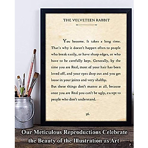 The Velveteen Rabbit - You Become - 11x14 Unframed Literary Art Book Quote Page Print - Great Inspirational Quote Gift Poster and Literature Decor for Nursery, Children's Room and Playroom Under $15