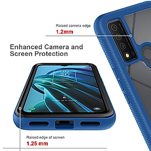 Asuwish Phone Case for TCL 30XE/30V/4X/20AX/20A/20R/Bremen 5G with Tempered Glass Screen Protector Hybrid Rugged Protective Cell Cover TLC T601DL 30 XE XE5G V 20 AX R A 6.67 Women Men Blue