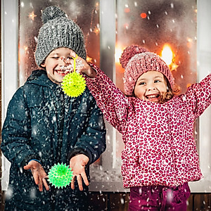 8 Pcs LED Light up Spike Rubber Ball Flashing Light up Bouncy Balls Toy Light up Ball Elastic Light up Sensory Balls Teens Party Favor Sets Soft Colorful Cool Bouncy Stress Ball Fidget Ball Toys