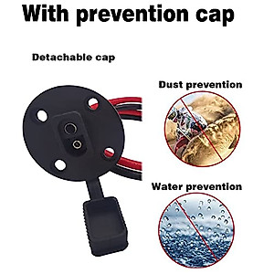 Electop SAE Connector Power Socket Sidewall Port,10AWG Weatherproof SAE Quick Connect Solar Plug Outlet Flush Mount SAE Plug Adapter Cable,with 4 Screws for Solar Generator Battery Charger(50cm)