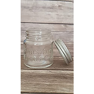 Sunshine Mason Co. Mini Mason Jar Shot Glasses with Metal Lid 2 Ounces, 24 Pieces