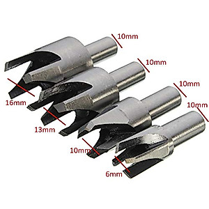 TOOLSTAR Plug Cutter/Wood Dowel Maker,8PCS Set Wood Plug Cutter Tenon Cutter Drill Bits Set Straight and Tapered Taper for Wood Set Trend Metric 6mm 10mm 13mm 16mm