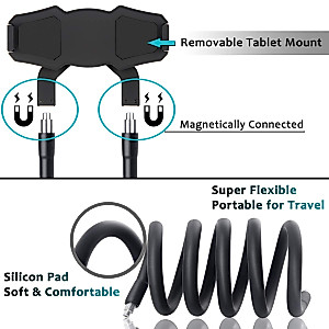 B-Land Upgrade Gooseneck Tablet Holder, Tablet Stand for Bed, Universal Tablet Mount Holder with Remote, Lazy Neck Phone Holder Compatible with iPad Mini Pro Air, iPhone Series, Samsung Tabs & More