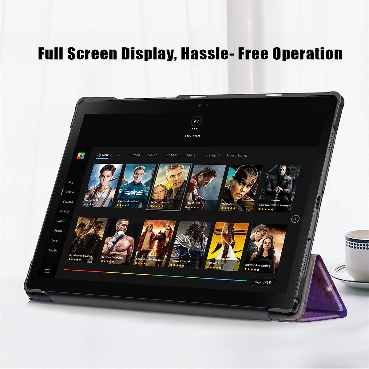 DETUOSI Slim Case for Samsung Galaxy Tab A8 10.5" 2022 (SM-X200/X205/X207), Galaxy Tab A8 10.5 inch Tablet Cover, Auto Sleep/Wake, Tri-fold Folio Flip Leather Book Cover Shell Magnetic Stand Milky way