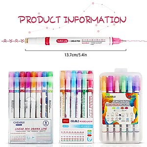 TSFGDYL 12Pcs Colored Curve Highlighter Pen Set,Double Tip Marker Pens With Twelve Constellations Pattern,Perfect For Reading Mark,Back To School Supplies