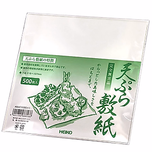 TIKUSAN Japanese Tempura Paper, Oil Absorbing Cooking Paper, 8.6 × 7.8 inch, 500 Sheets, Made in Japan