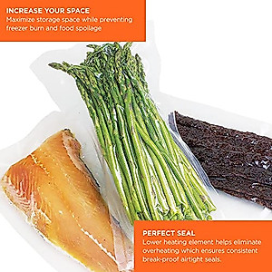 Black + Decker Vacuum Sealer Bags Combo Pack of 5 Rolls, Use for Sous Vide or Meal Prep, BPA Free, Dishwasher Safe, Tear Resistant, Safe to Microwave, Boil, or Freeze