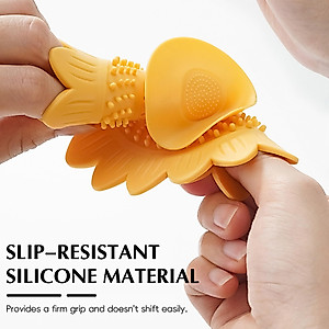 TECHPLUS Shower Drain Hair Catcher - Flowers Bath Drain Silicone Cover, Hair Filter & Drain Stopper for Tub, Sink, Kitchen, Bathroom, Laundry 4Pack