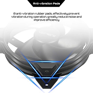 uphere Long Life Computer Case Fan 120mm Cooling Case Fan for Computer Cases Cooling Black 3-Pack,PF120BK3-3