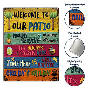 Wander Prints Welcome patio Sign - Birthday Gift for men, women, Christmas Gifts For new home Friends, Neighbor - Classic Metal Signs