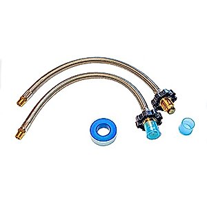FORTITUDE GEAR Propane Pigtails Braided Stainless Steel, 15 Inch, Set of Two, POL = 1/4 NPT