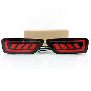 ECAHAYAKU Compatible With Jeep Compass 2011-2016,Jeep Grand Cherokee 2011-2021,Dodge Journey 2011-2017, LED Bumper Light Brake Light Rear Fog Lamp Dynamic Turn Signal Reflector