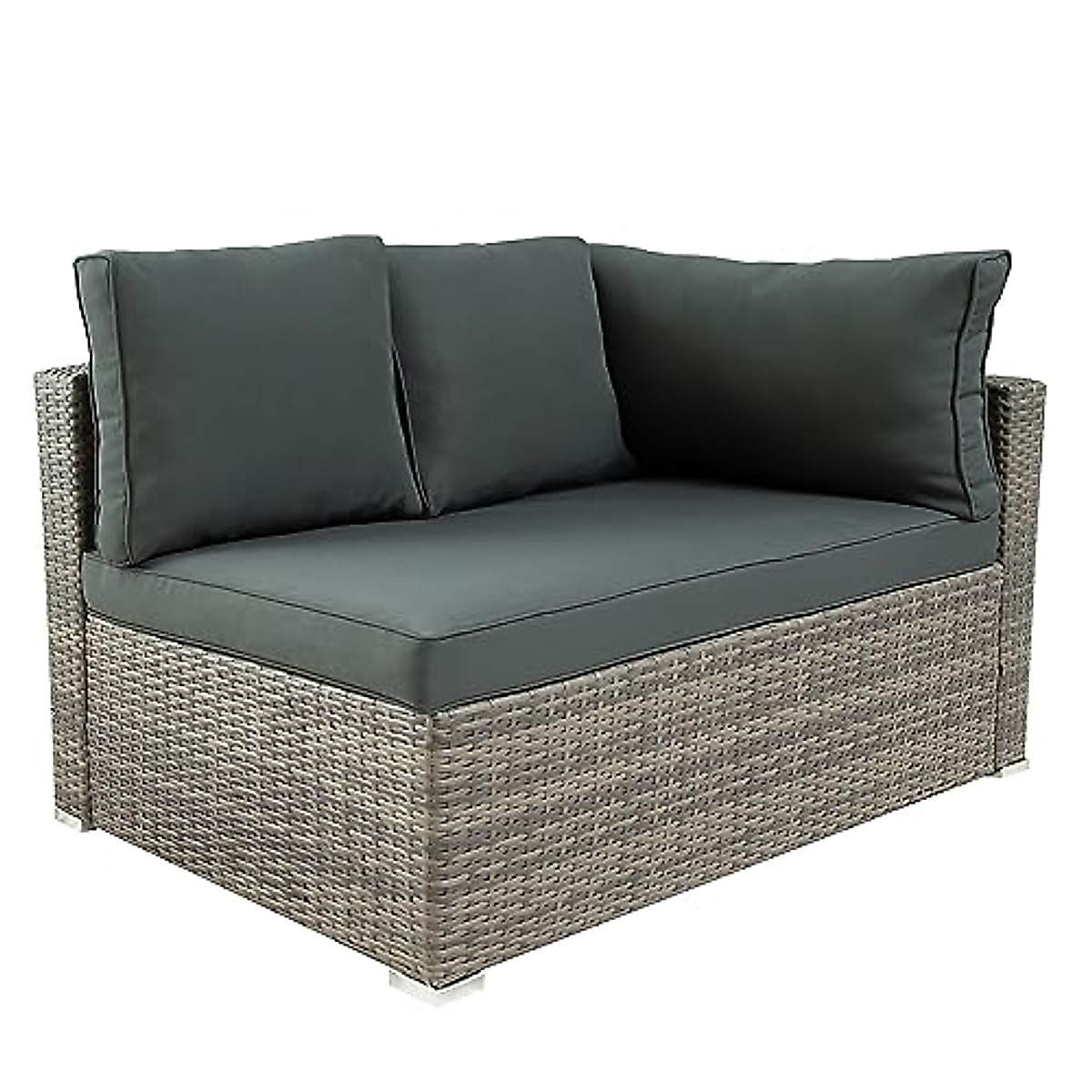 Simicase Outdoor Patio Furniture Sets, 7-Piece Patio Wicker Sofa, Cushions, Chairs, a Loveseat, a Table and a Storage Box