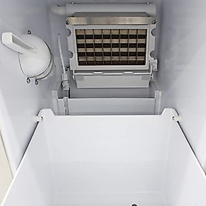 BRAMA Ice Maker Machine 50/lbs. Ice Daily Undercounter Built-in or Freestanding Stainless Steel Construction with Reversible Door and Auto Shut Off for Indoor or Outdoor Use, Metallic