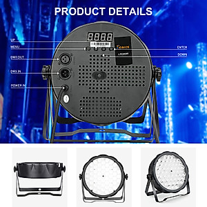 LED Stage Light 4Packs，Yunhion 90W Halloween RGB LED Par Light,9 Modes LED Uplight Party Light with DMX Sound Activated,Stage Lighting for Weeding Party Club Disco Strobe Par Light