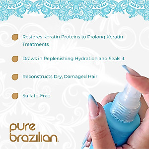 Pure Brazilian Leave-In Conditioner, Nourishing Hair Treatment Enriched with Keratin to Fortify & Strengthen, 6.78 Ounce (200 Milliliter)