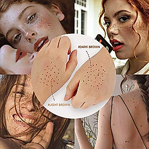 LOKFAR 2 Pcs Freckle Pen Set, Natural Lifelike Fake Freckles Makeup Pen Magic Brown Color Freckles Makeup Tool Long-Lasting Waterproof Dot Spot Pen for Effortless Sunkissed Makeup (Dark Brown)